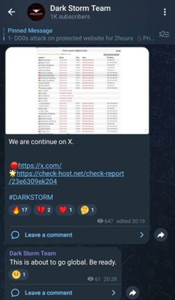 Dark Storm Team Claims Responsibility for Cyber Attack on X Platform ...