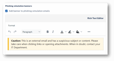 Add a Custom External Sender Banner to Phishing Simulation Emails ...
