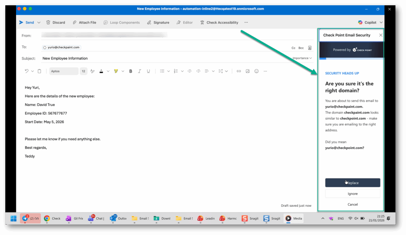 Misdirected Emails Prevention and Enhanced Usability - In Outlook ...